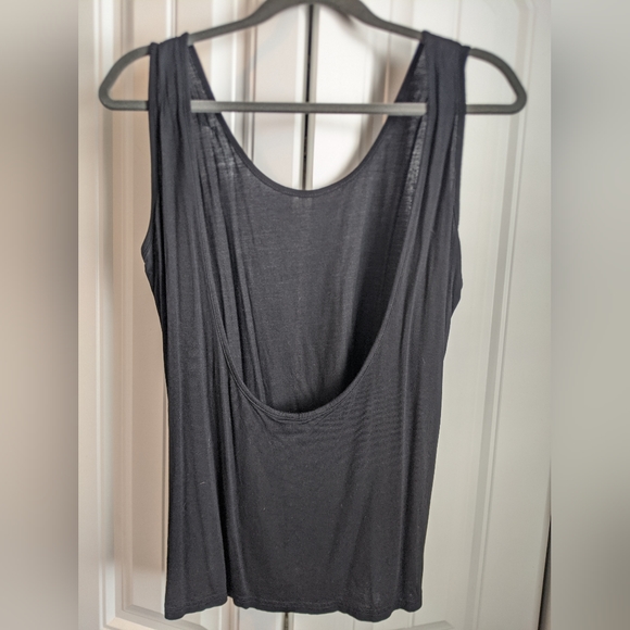 Tops | Nwot Black Backless Tank Top | Poshmark